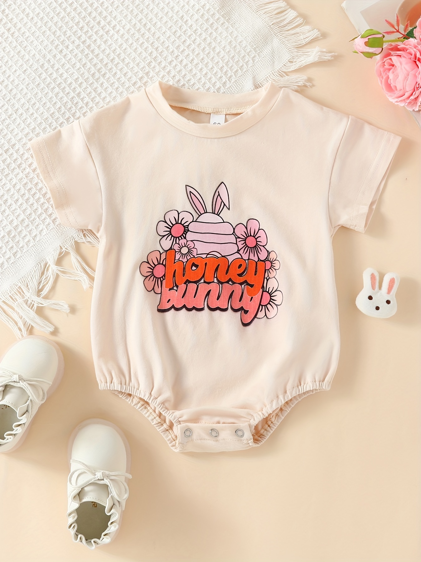 Baby Girls Cute " " Floral Short Sleeve Round Neck - Temu Netherlands