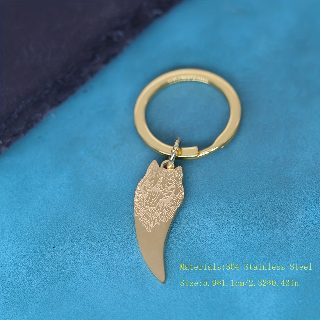viking wolf fang keychain for men stainless steel scandinavian wild ...