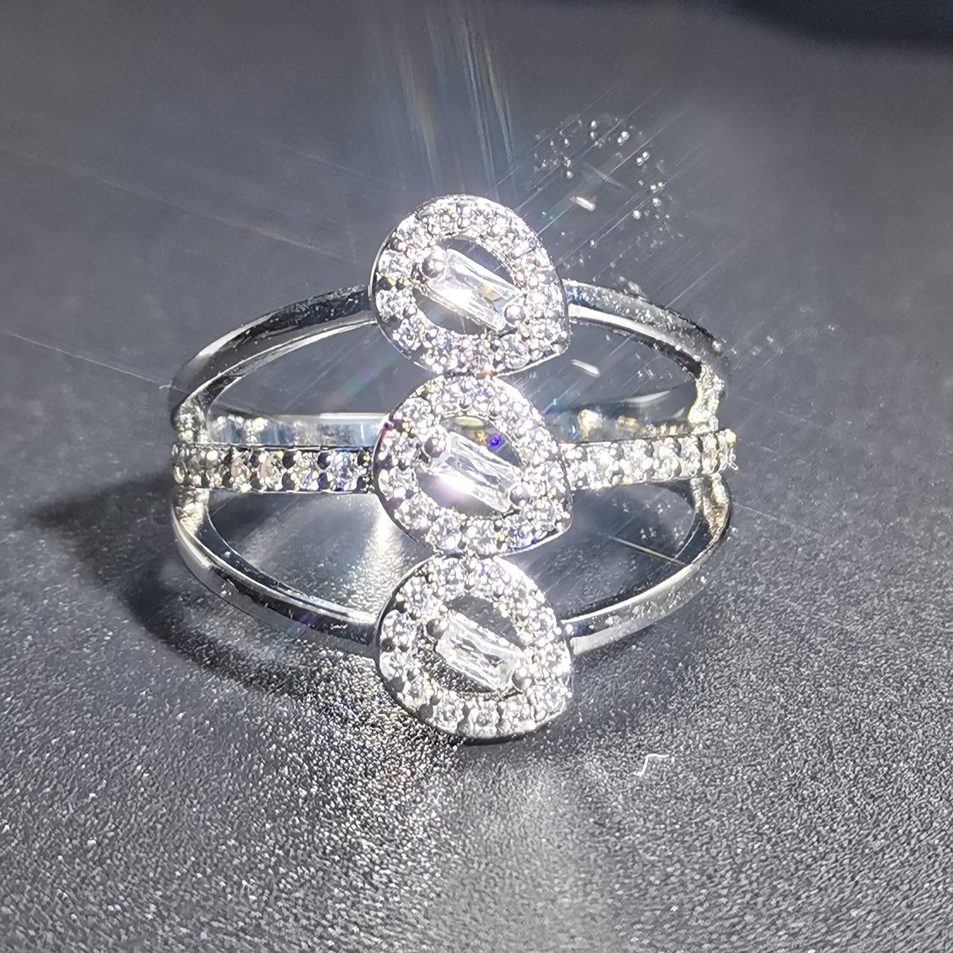 Fashionable Retro Personality Creative Ring, Water Drop Shaped Hollow ...