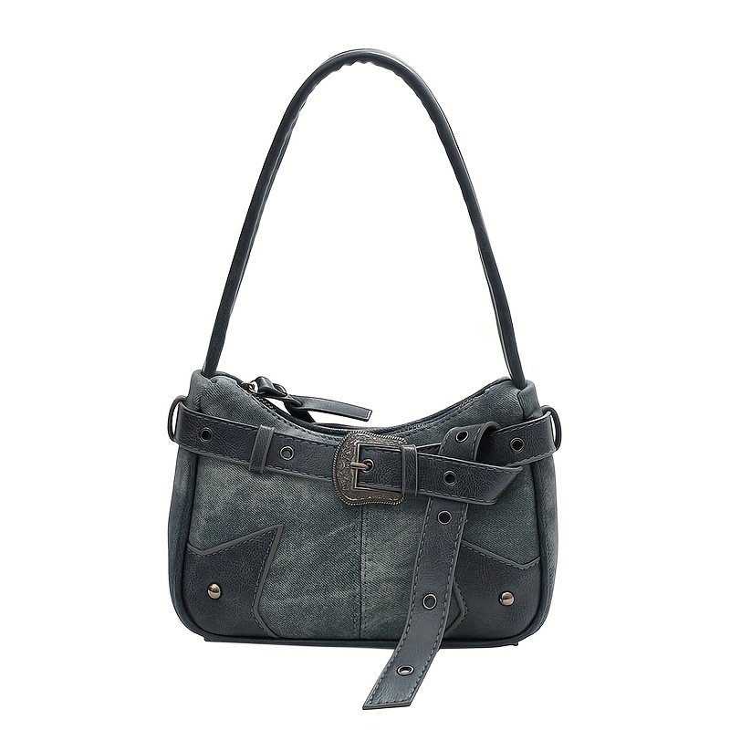Vintage Shoulder Bag Women Y2k Rivet Underarm Bag - Temu United Kingdom