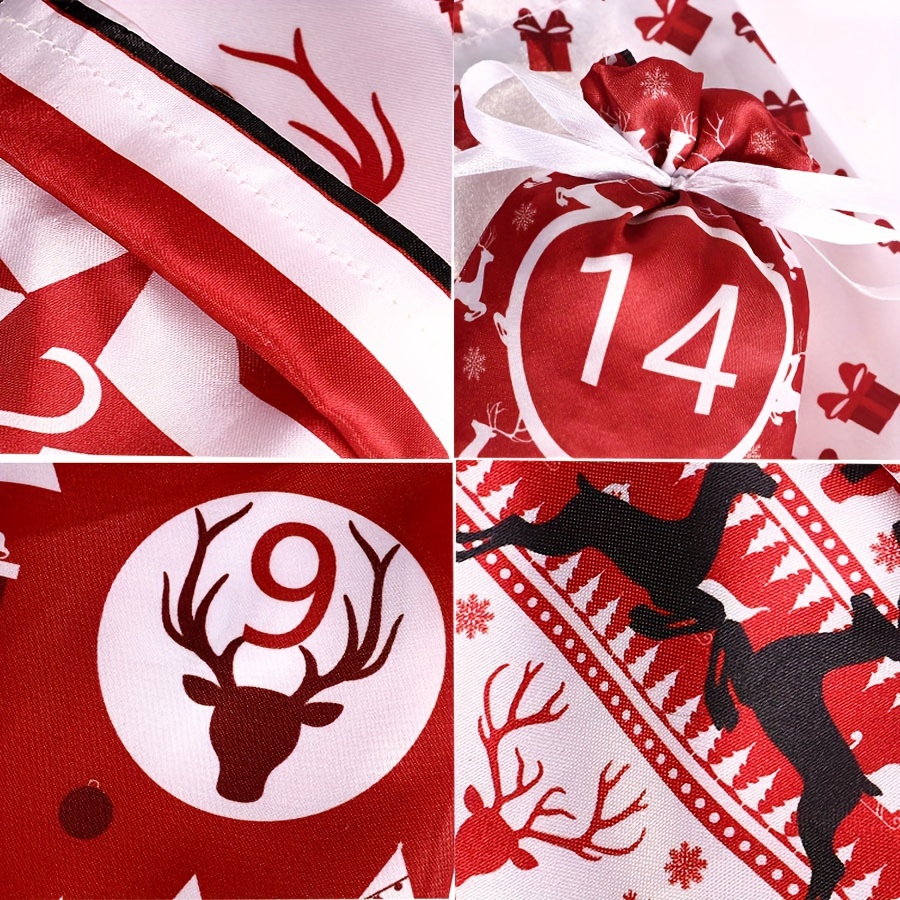Christmas Advent Calendar Color Cloth Bag Countdown Party - Temu United