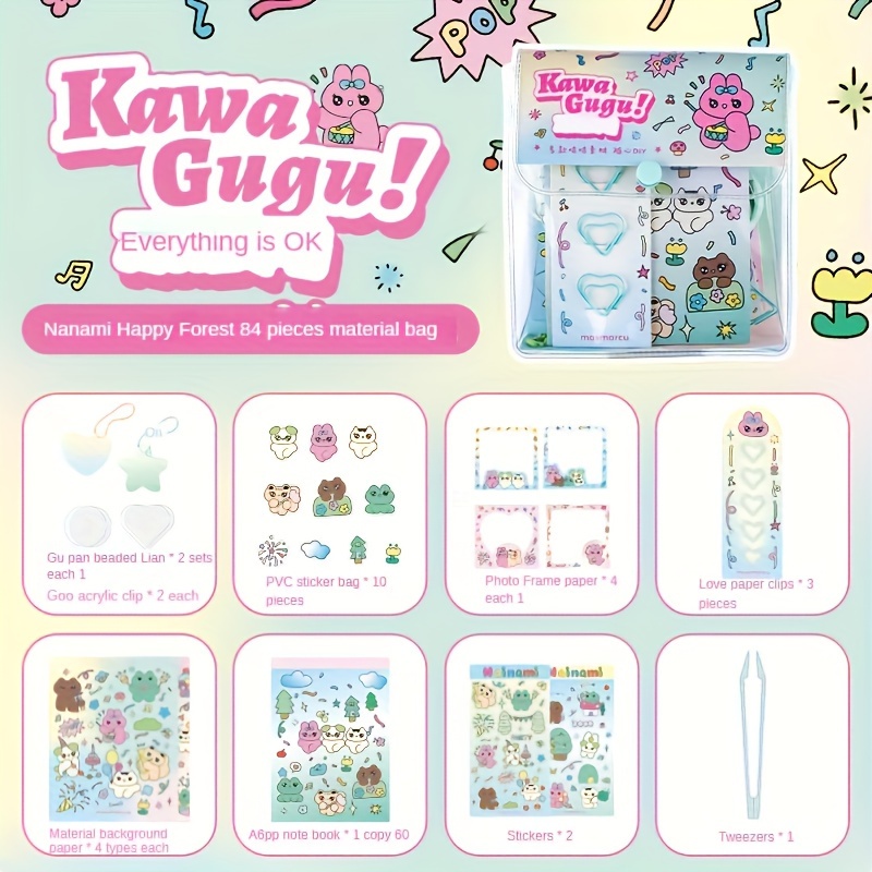 M g Journal Cute Card Sticker Material Package Full Set - Temu United ...