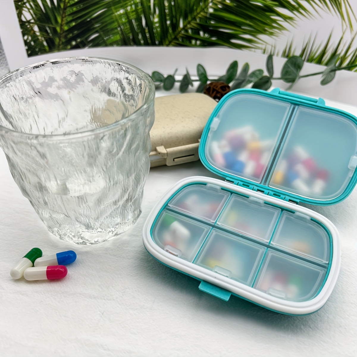 Portable Pill Box Travel 8 Compartments Medicine Vitamins - Temu New ...