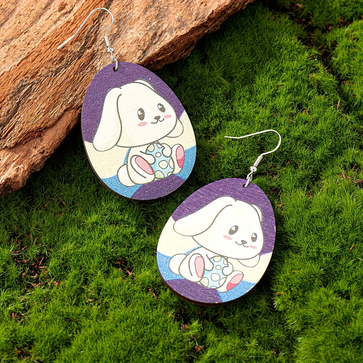 Colorful Egg Cute Bunny Rabbit Easter Day Dangle Earrings - Temu United ...