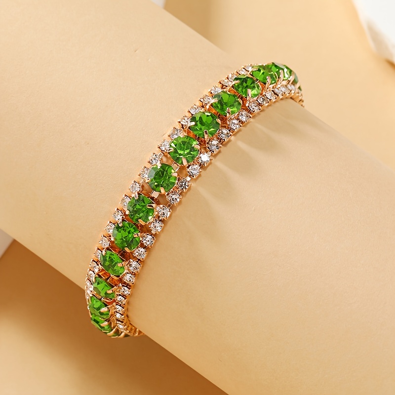 Iced Shiny Colorful Rhinestone Tennis Bracelet Super Shiny - Temu ...