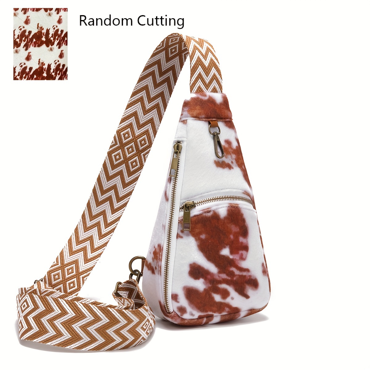 Retro Plush Sling Bag Bohemian Wide Strap Chest Bag Western - Temu Canada