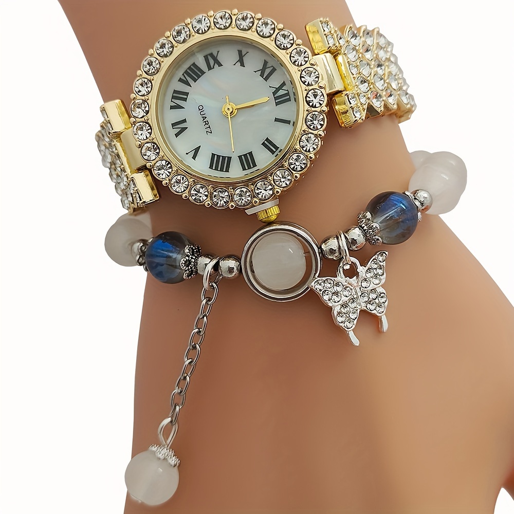 Women's Luxury Rhinestone Quartz Watch Elegant Fashion - Temu United ...