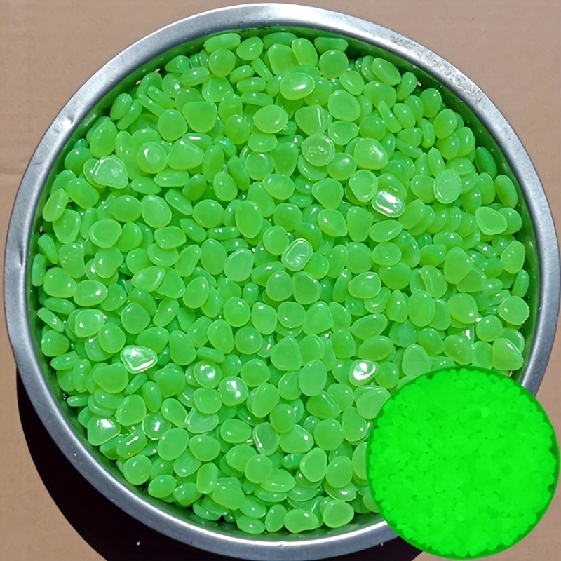 100pcs bag mixed luminous stones glow in dark garden pebbles fish ...