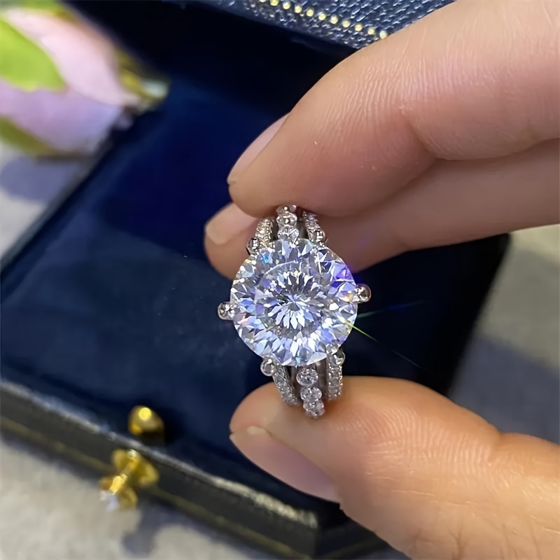 Moissanite S925 Ring Engagement Wedding Proposal Ring - Temu United Kingdom