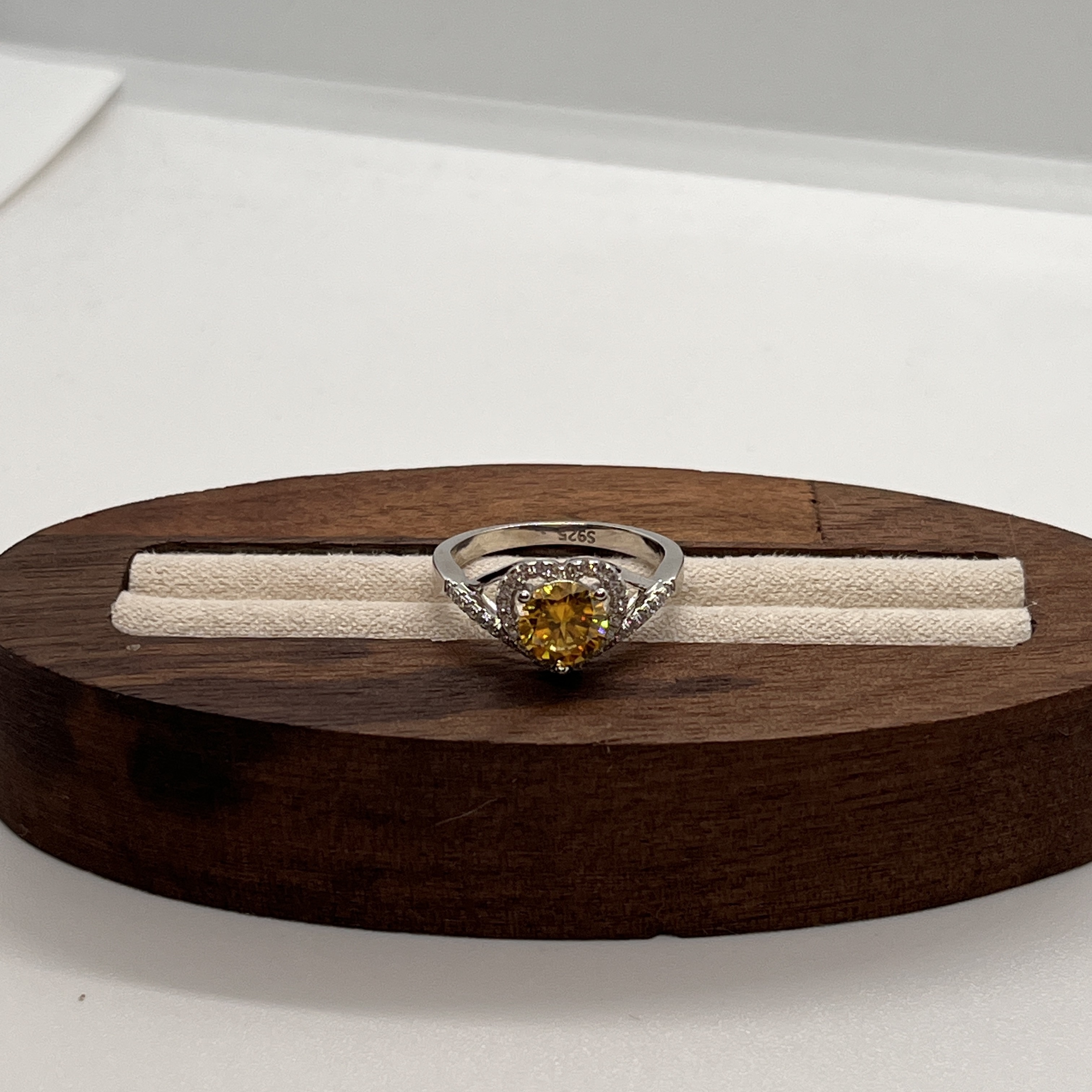 Yellow Moissanite Heart Shaped Ring Elegant 925 Sterling - Temu United ...