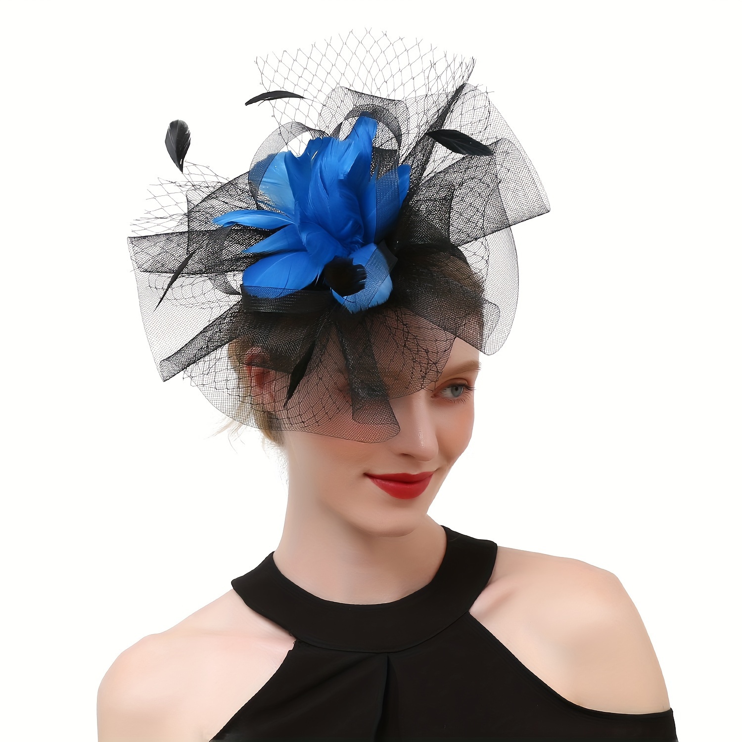 Hat For Women Tea Party 20s Fascinator Hat Feather Mesh Net - Temu