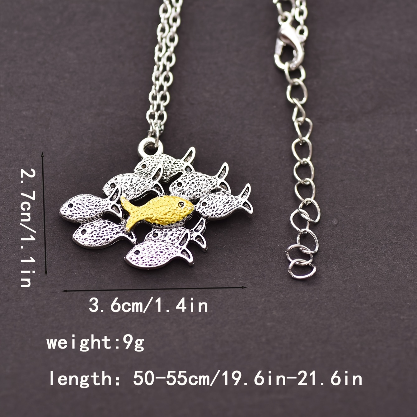 Creative Fashion Ancient Silvery Alloy Reverse Fish Necklace - Temu New ...