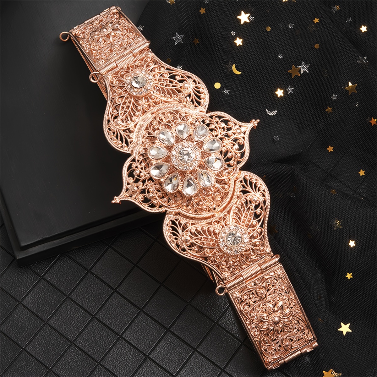 Vintage Rhinestone Flower Bridal Belt Elegant Baroque Style - Temu ...