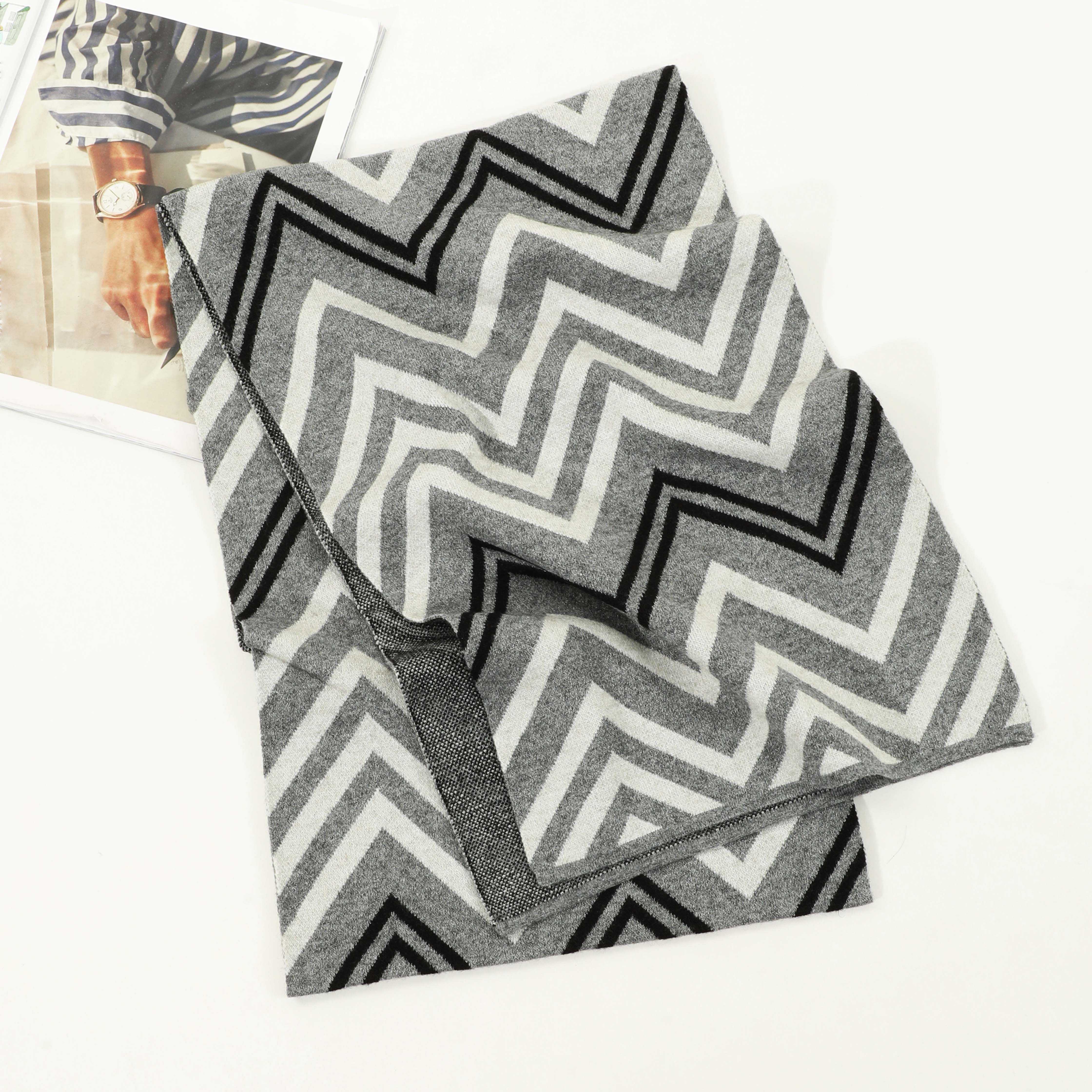 Men's Fashion Casual Coldproof Warm Wave Striped Plaid Scarf - Temu ...