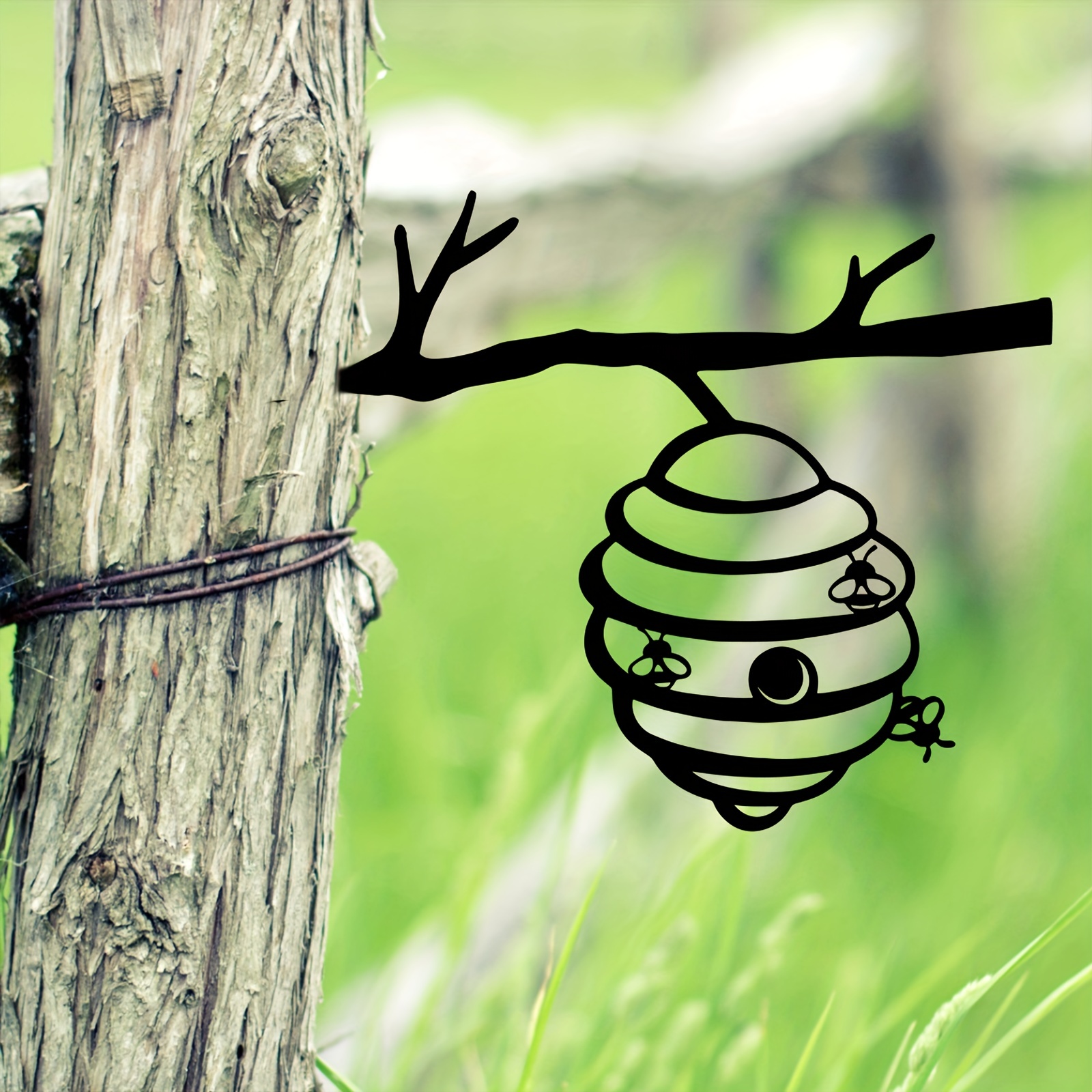 Add A Magical Touch Garden Metal Bee Hive Stake Branch - Temu