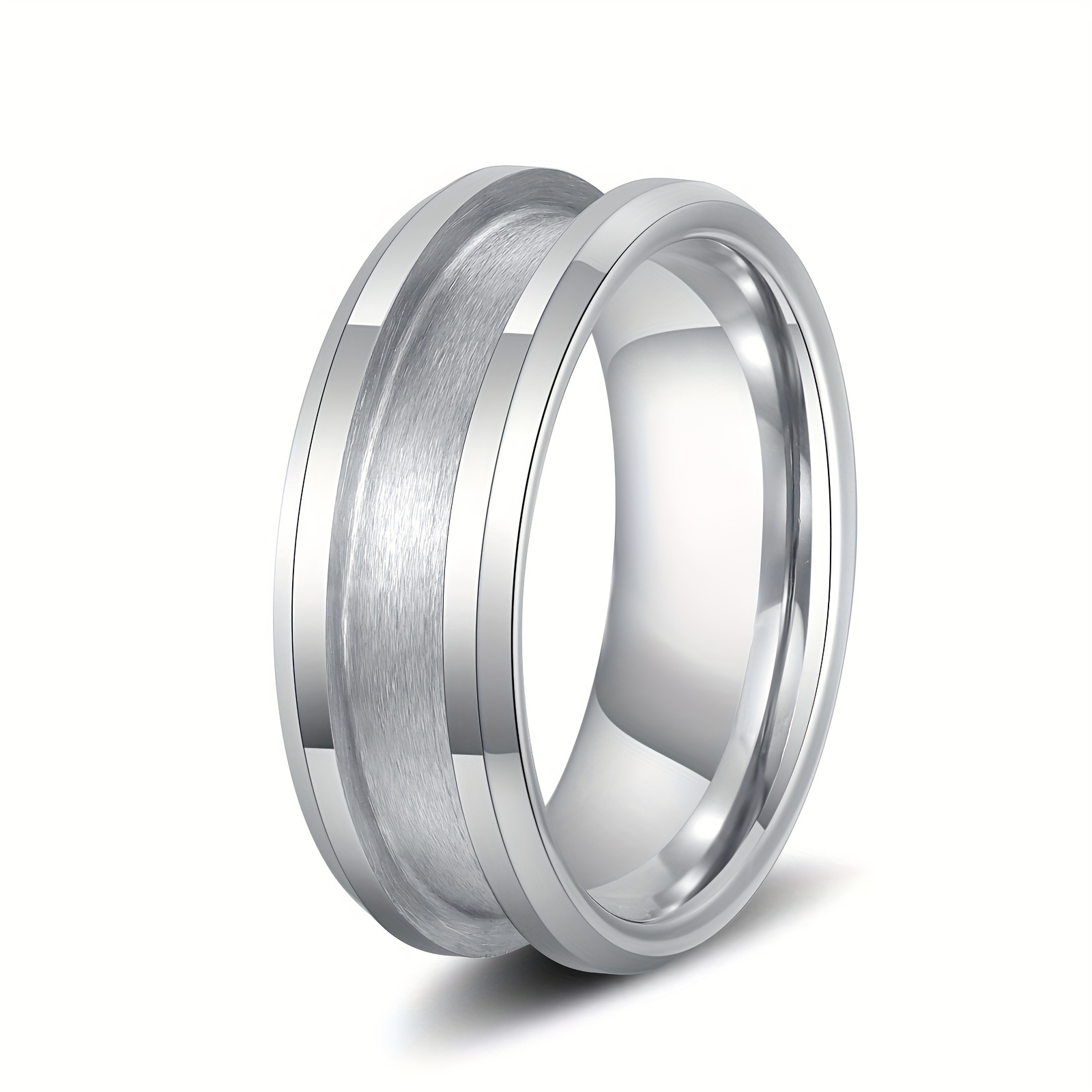 Single Grooved Tungsten Steel Ring Wedding Jewelry - Temu United Kingdom
