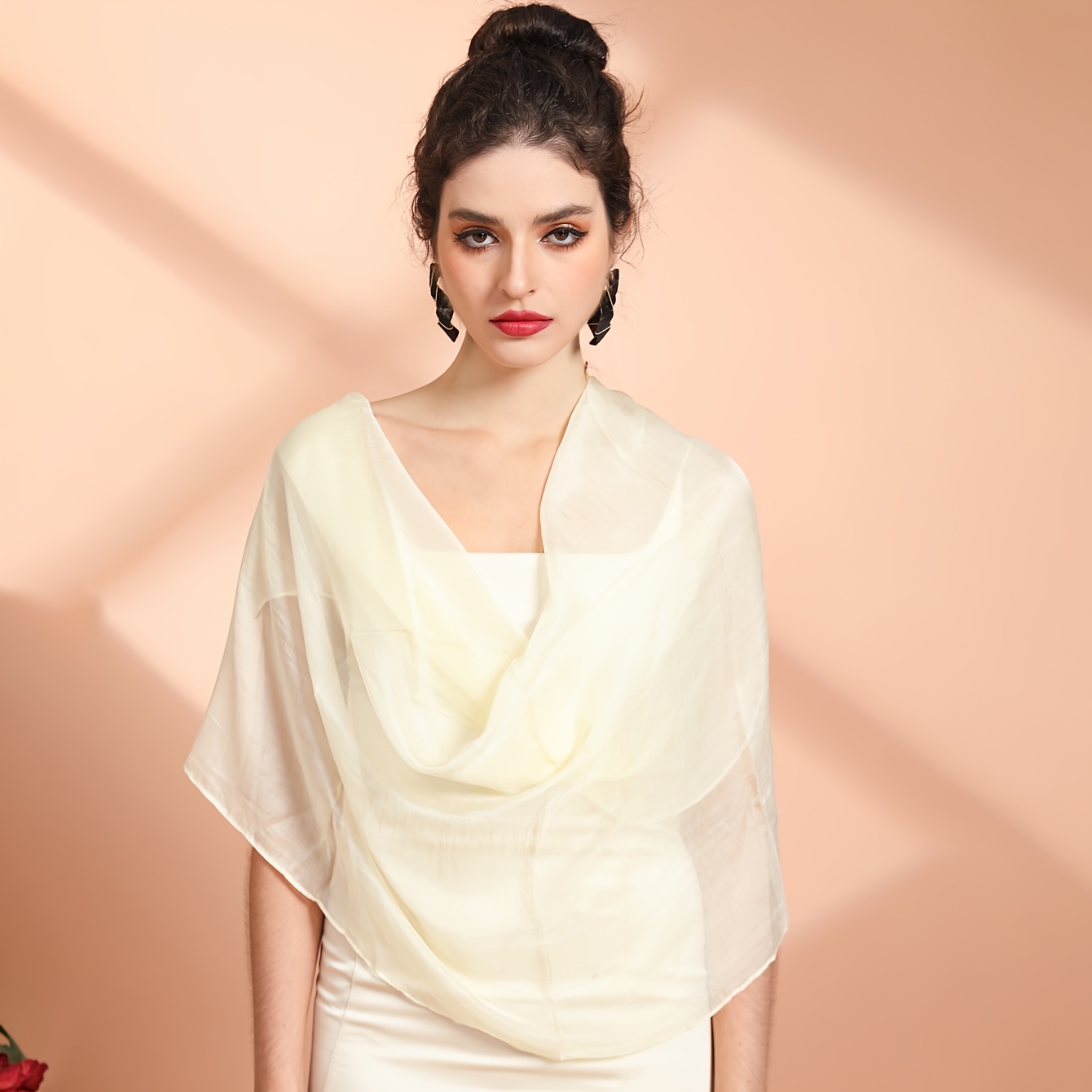 Solid Color Thin Breathable Infinity Scarf Minimalist - Temu United Kingdom