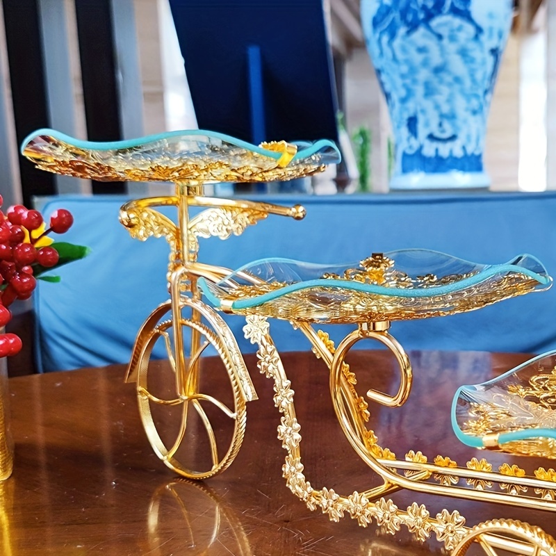 Luxury Tricycle Fruit Tray Exquisite Glass Dried - Temu