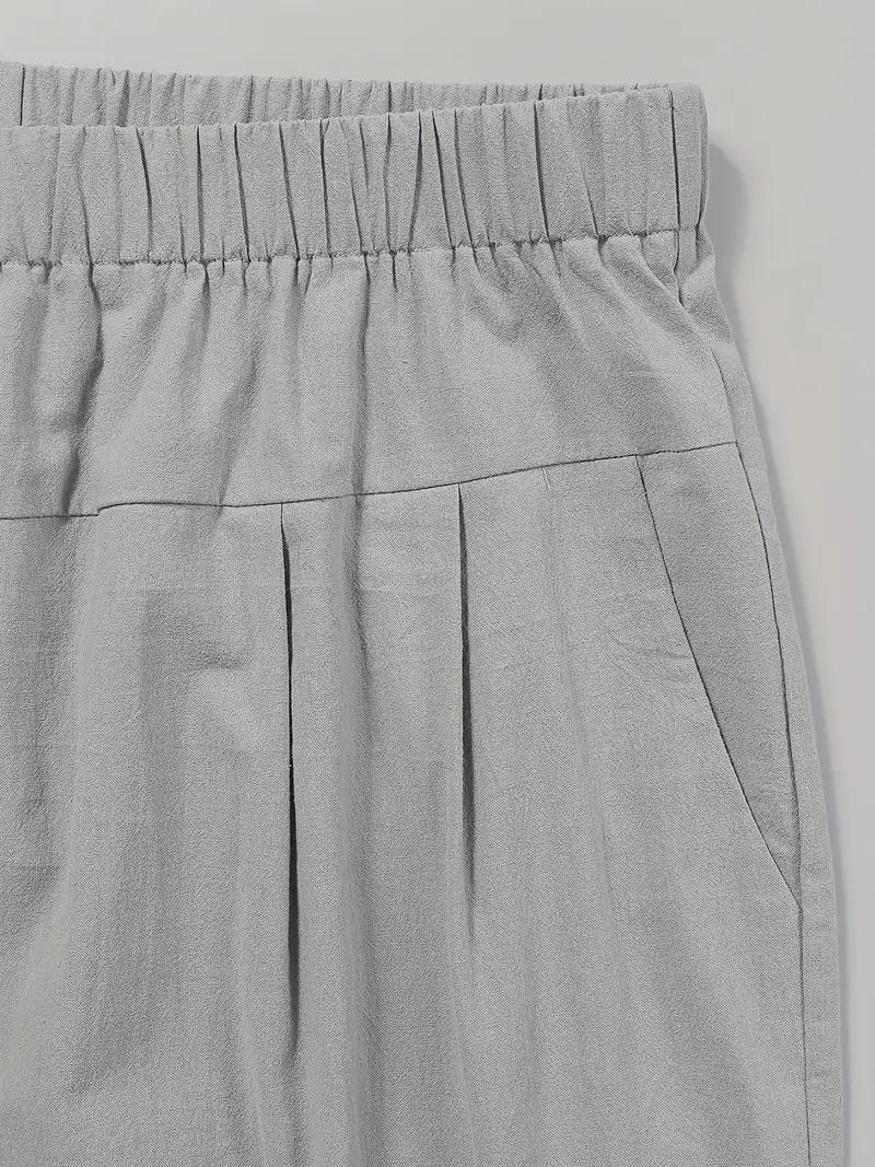 Plus Size Casual Pants Womens Plus Solid Drawstring Temu