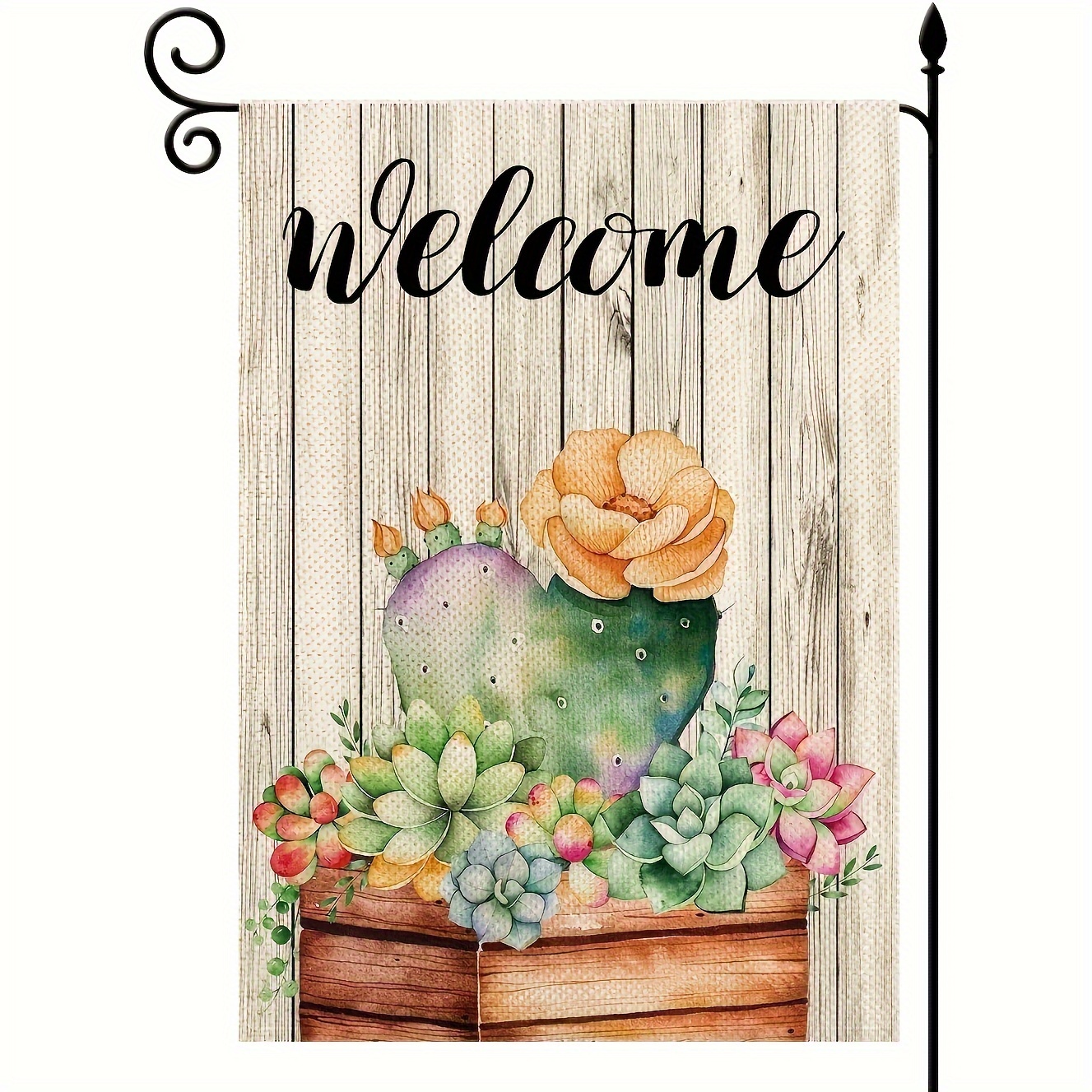 Welcome Succulent Garden Flag Vertical Double Sided Spring Summer ...