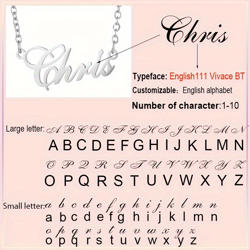 Customized Name Necklace Stainless Steel Nameplate Jewelry - Temu ...