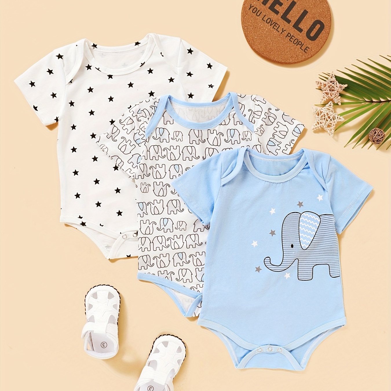 Conjunto De Ropa De Manga Corta Con Estampado Gráfico De Estrella De