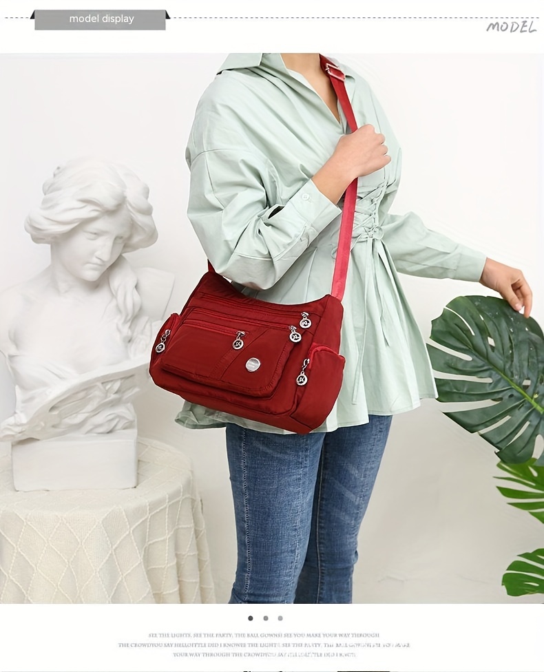 Multi Layer Crossbody Bag Fashion Nylon Shoulder Bag Women's - Temu