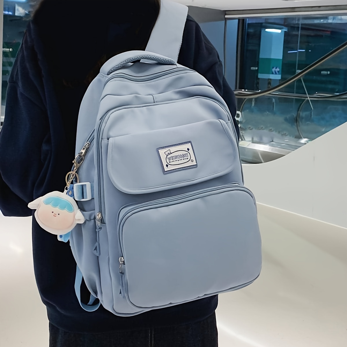 Fashion Solid Color Backpack Preppy College School Daypack - Temu New ...