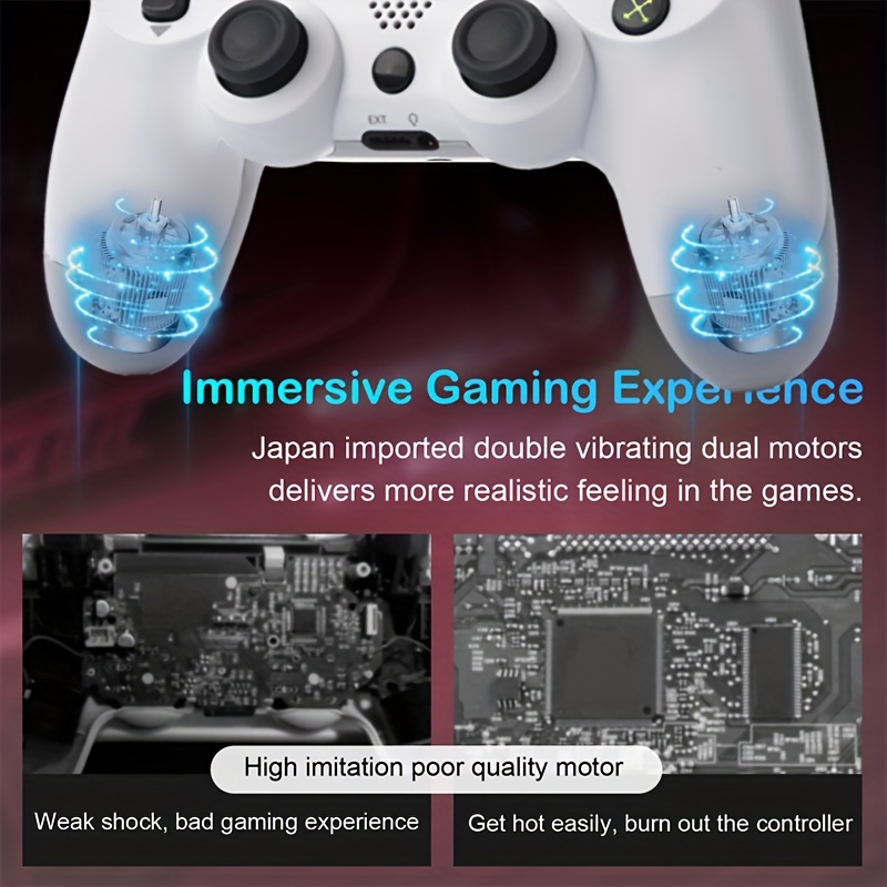 Ps4용 Oubang2팩 무선 컨트롤러 Led 조명 컨트롤러 모터 2개 센서 헤드폰 잭 스피커 없음 대형 Temu