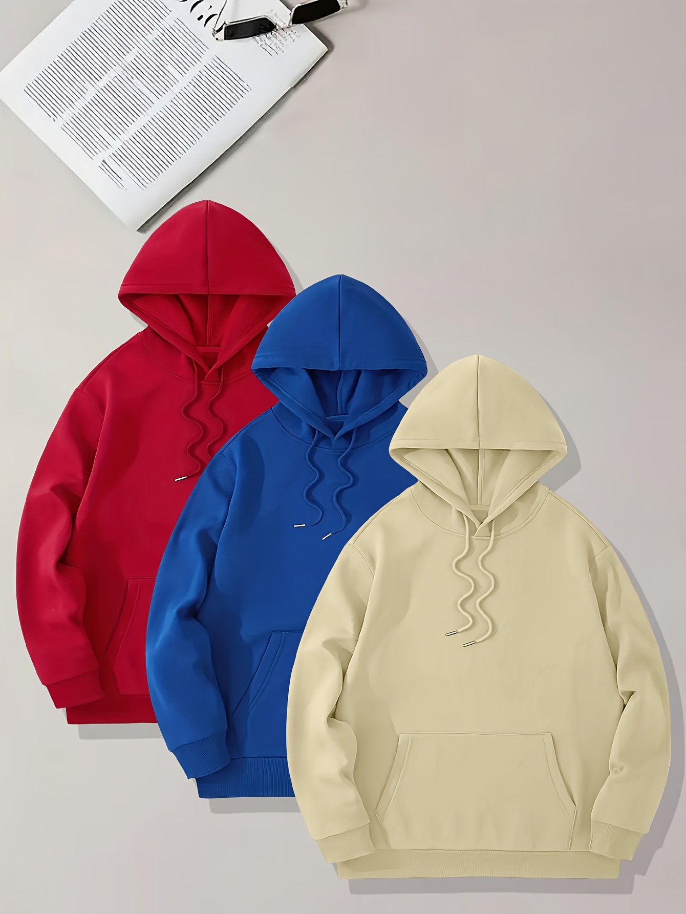 Hoodies Set Men Men's Casual Solid Basic Hooded Sweatshirt - Temu Denmark