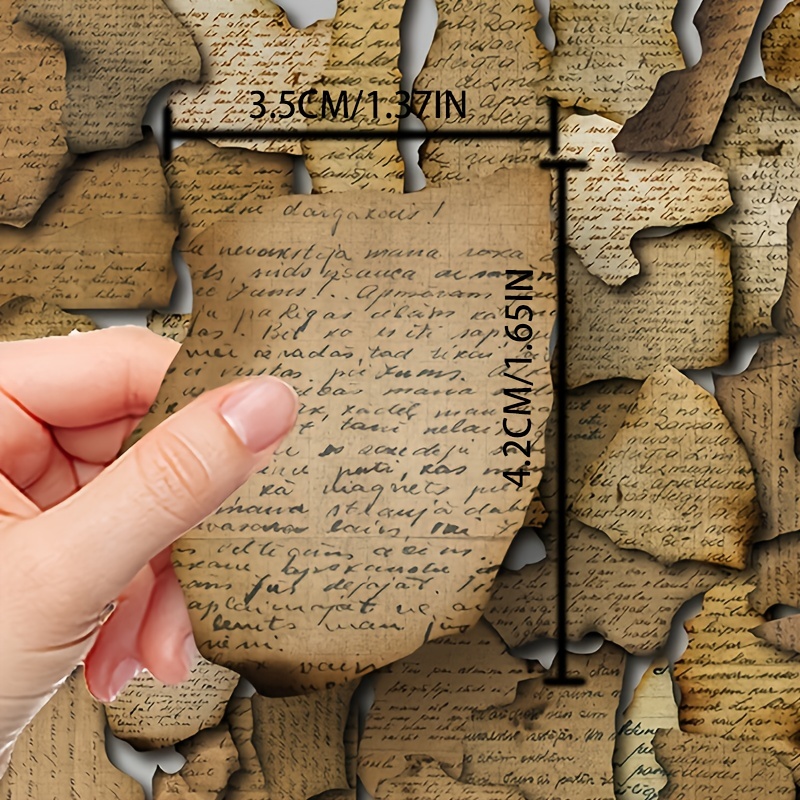 Antique Imitation Fire Burning Irregular Stickers Written - Temu