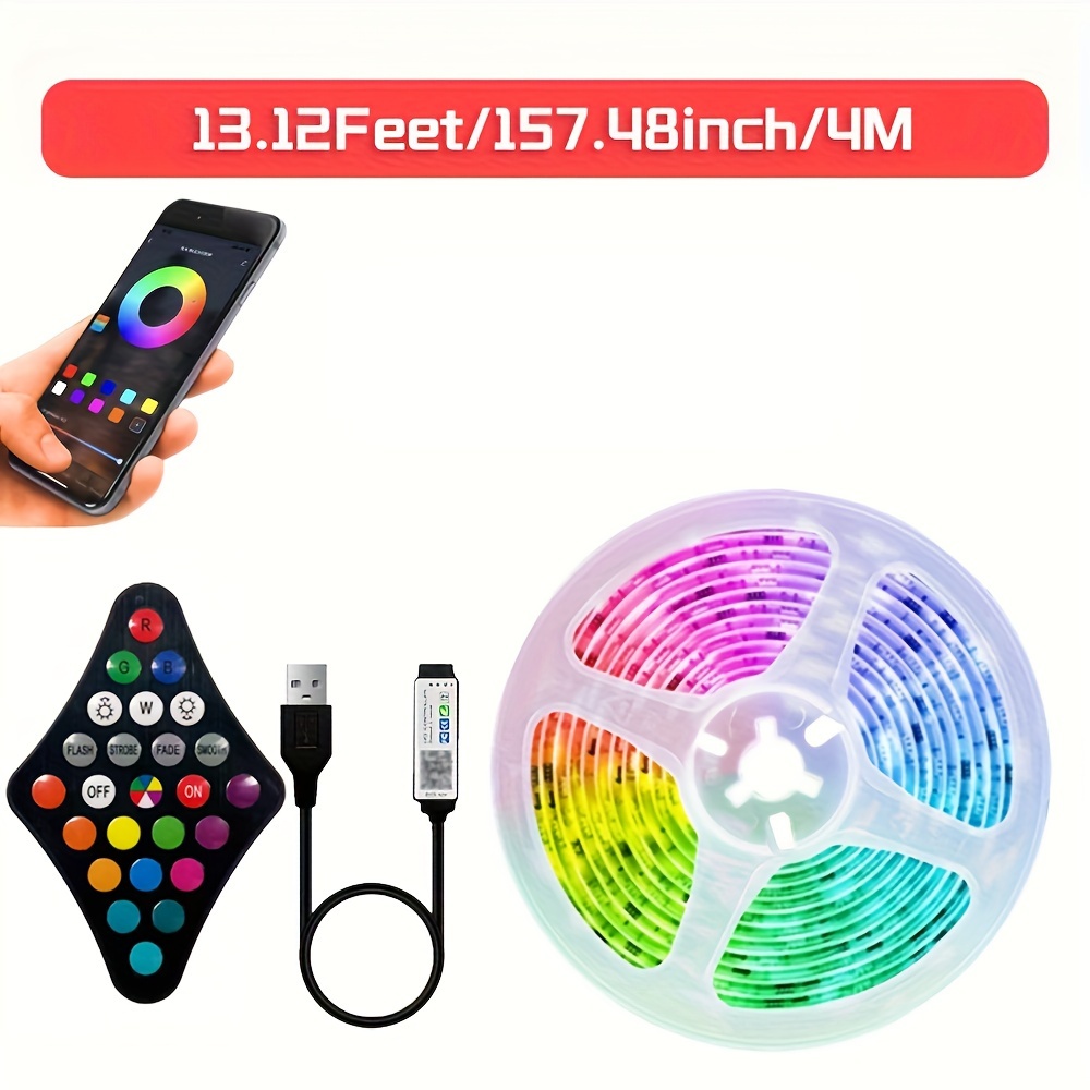 5v Rgb 5050 Led Strip Lights Tv Led Backlight Usb Rgb Ribbon - Temu ...