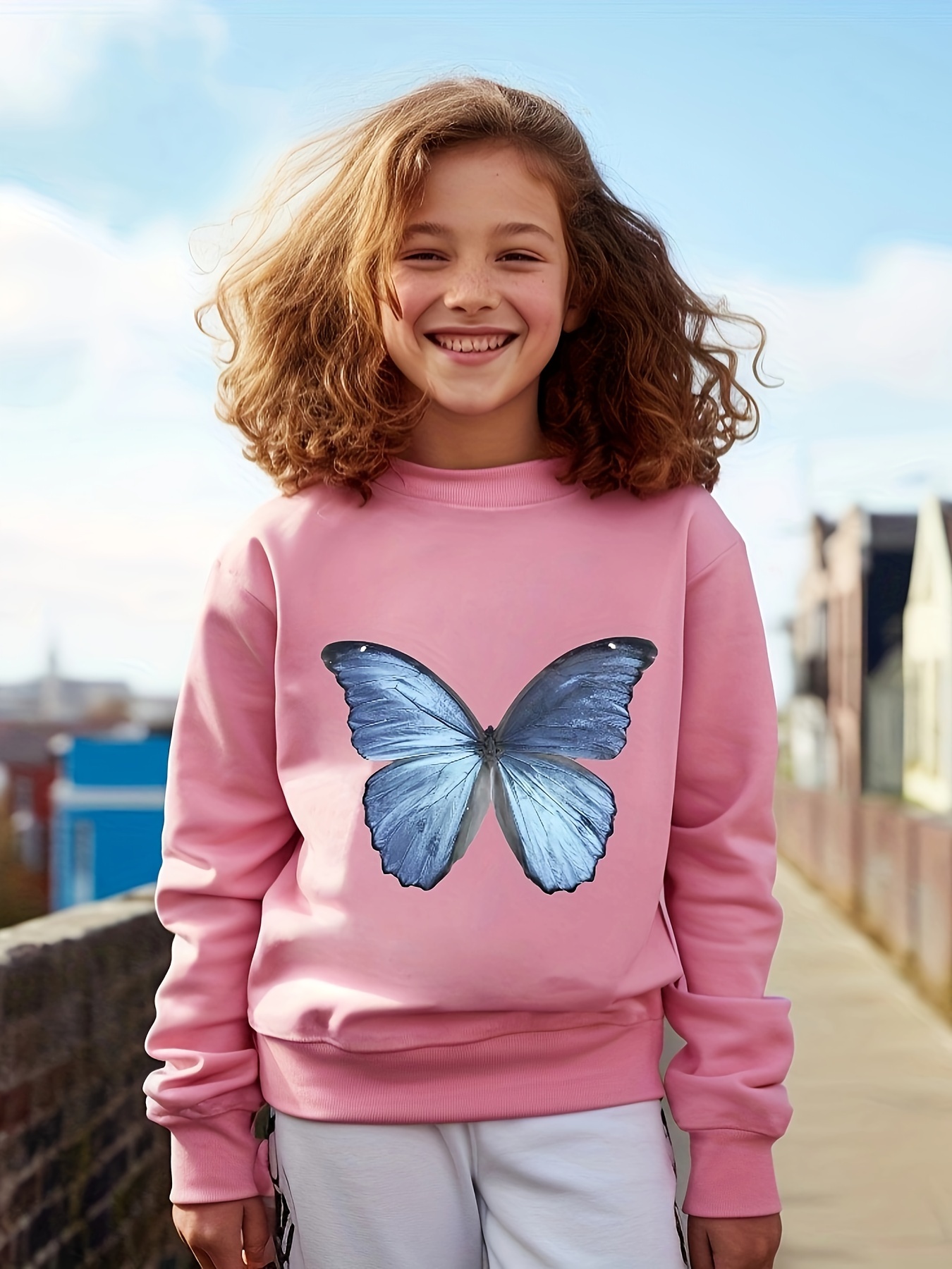 Toddler Girls Pullover Sweatshirt Cartoon Butterfly Print - Temu Portugal