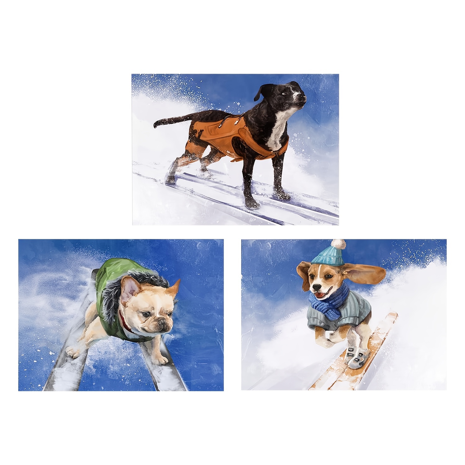 Animal Canvas Wall Art Abstract Funny Dog Painting Pictures - Temu ...