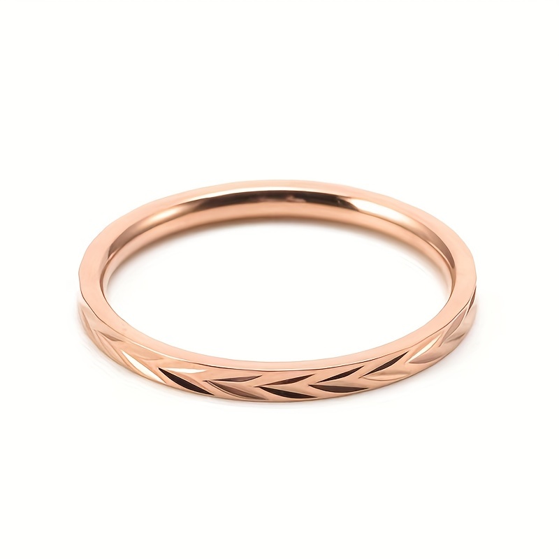 Titanium Steel Rose Golden Ring Men Couple Rings Daily Wear - Temu Canada