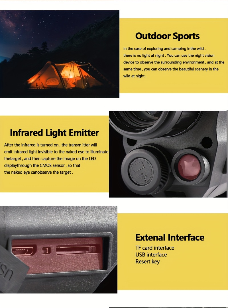 8x Digital Zoom Ir Night Vision Monoculars Hd Night - Temu