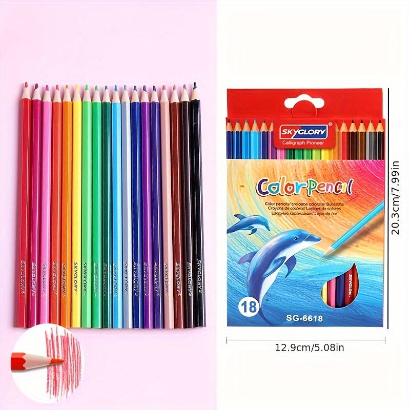 Colored Pencil Set Painting 18 Colors Pencil Coloring - Temu New Zealand