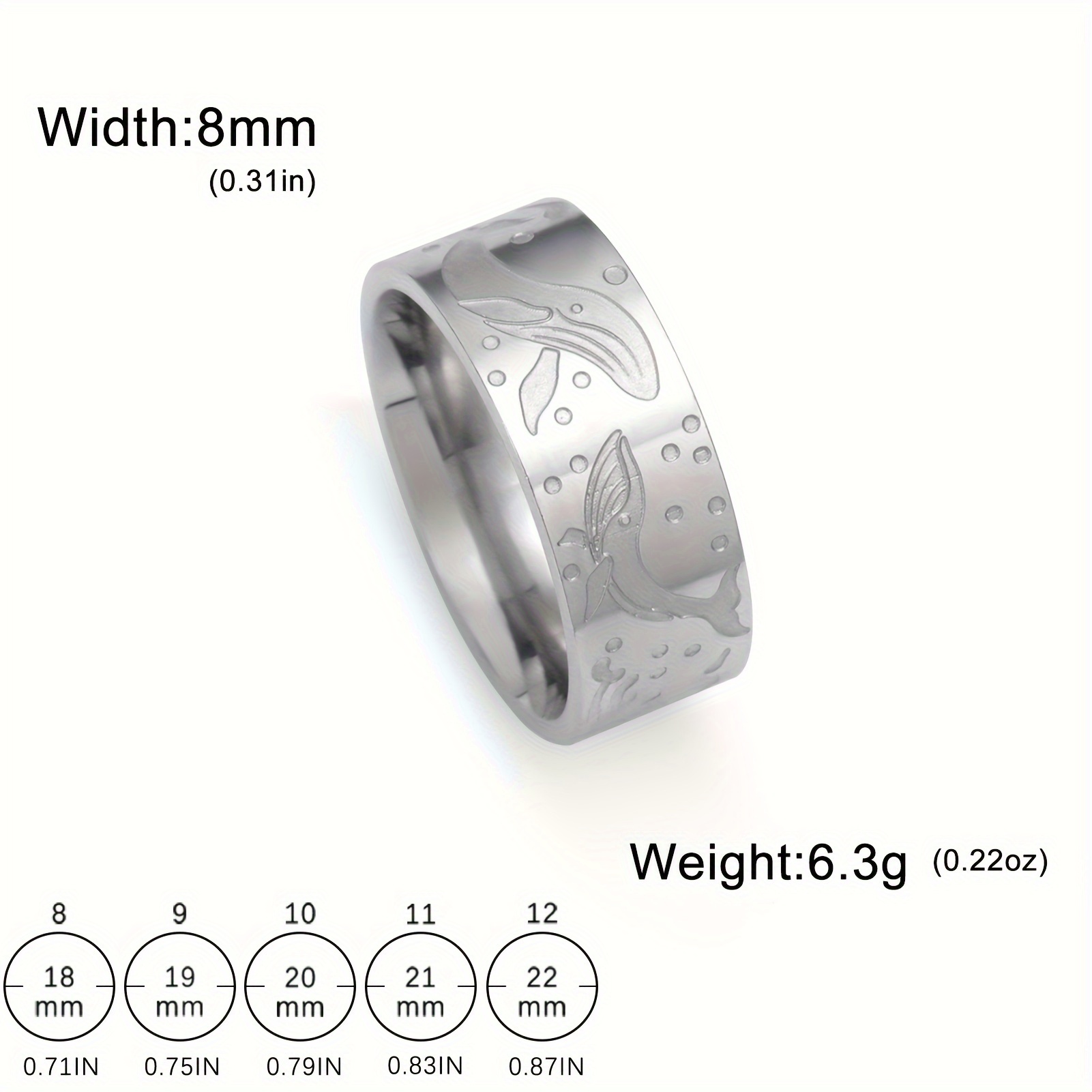 Ocean Whale Wide Ring Stainless Steel Whale Pattern Fashion - Temu Portugal