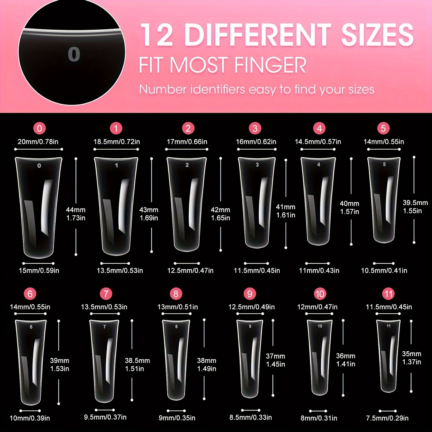 Full Cover Duck Nail Tips 12 Sizes Crystal Duck Feet Style - Temu