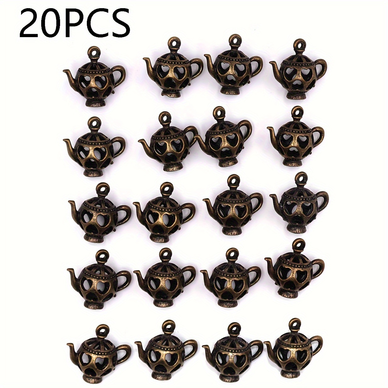 Antique Bronze 3d Carved Teapot Design Alloy Charms Pendants For ...