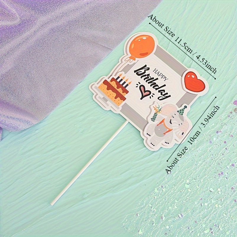 Cartoon Animal Cake Card Display Creative Animal Color - Temu Canada