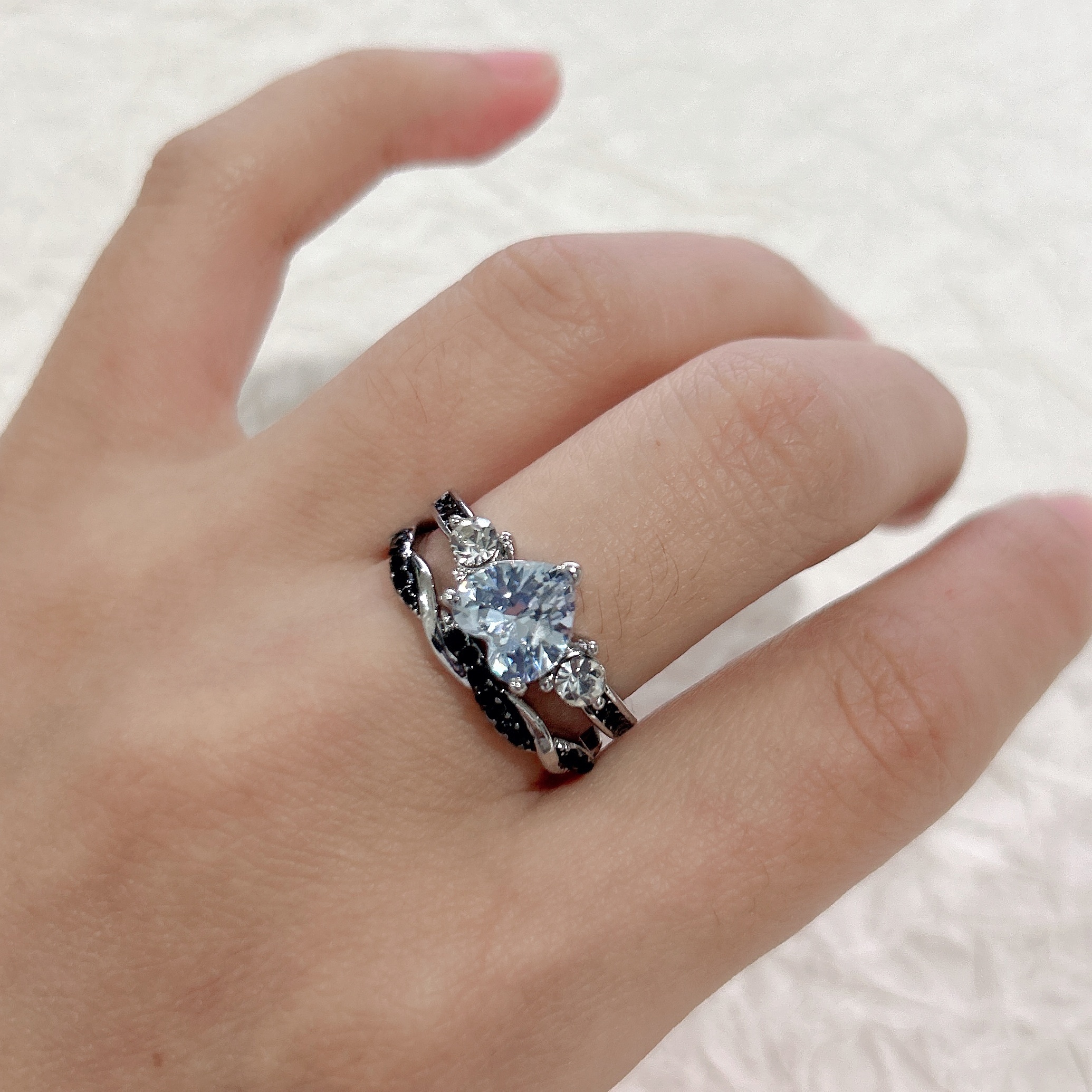 Elegant Promise Ring Simple Band Male Sparkling Heart + - Temu United ...