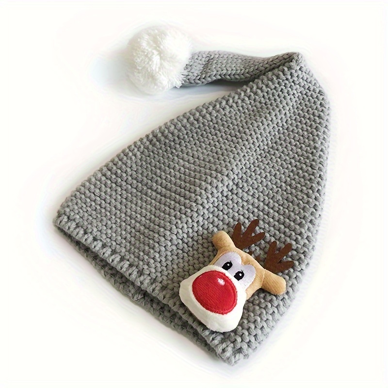 Cartoon Patch Christmas Beanie Pom Solid Color Skull - Temu United Kingdom