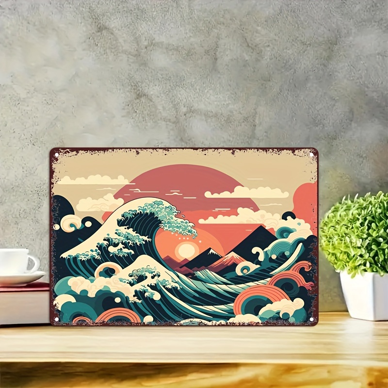 Tin Sign Sunset Wall Art Sea Waves Landscape Poster Prints - Temu Australia