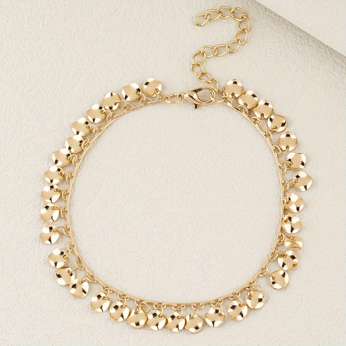 Delicate Shell Round Synthetic Gems Pendant Anklet Iron - Temu United ...