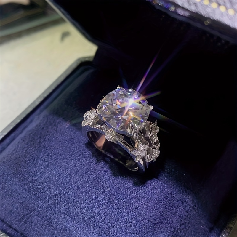 5 Carats Moissanite Ring 925 Silver Ring Design Stars Moon - Temu ...