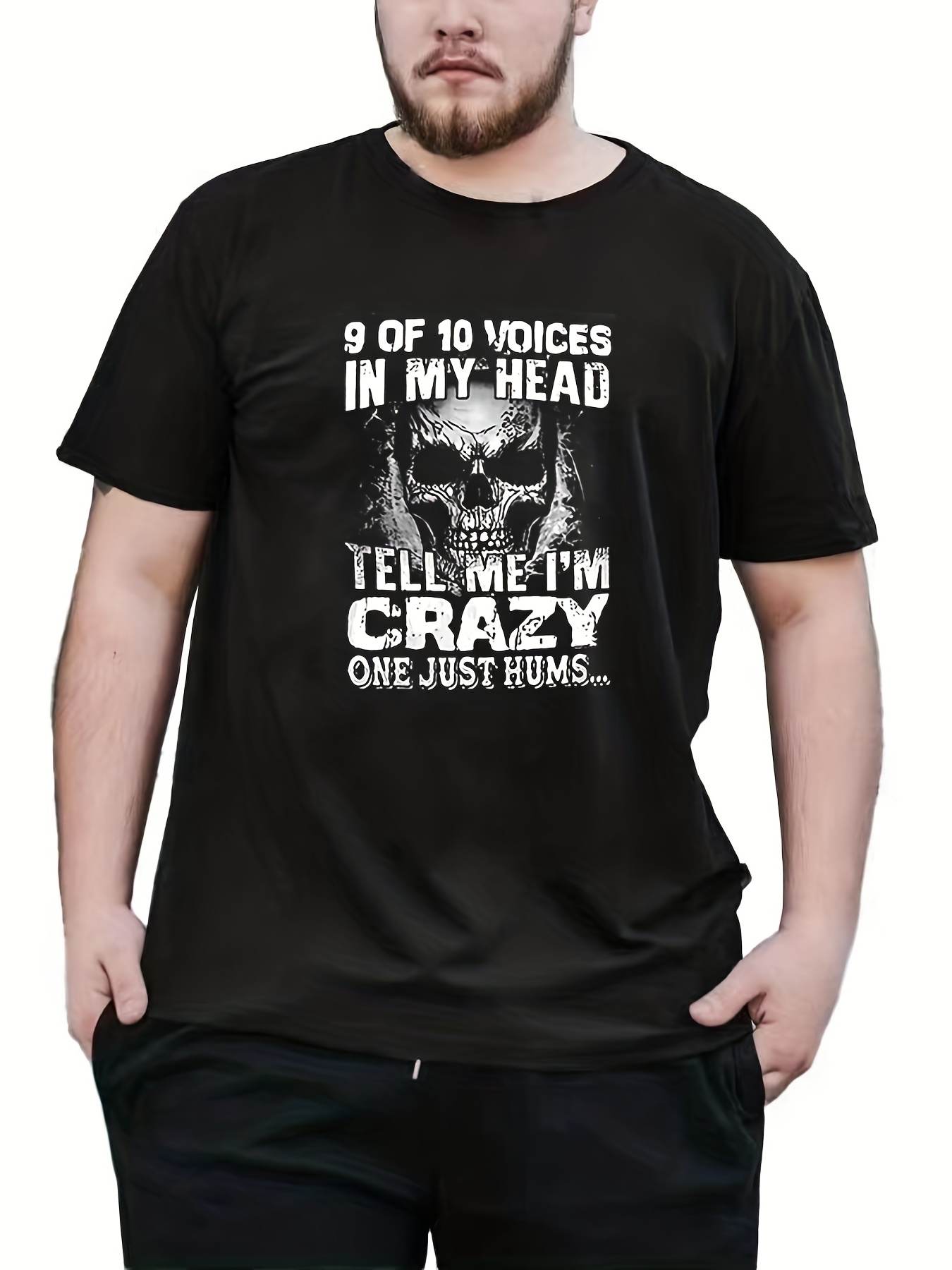 mens stylish in head im crazy graphic print - Temu Australia