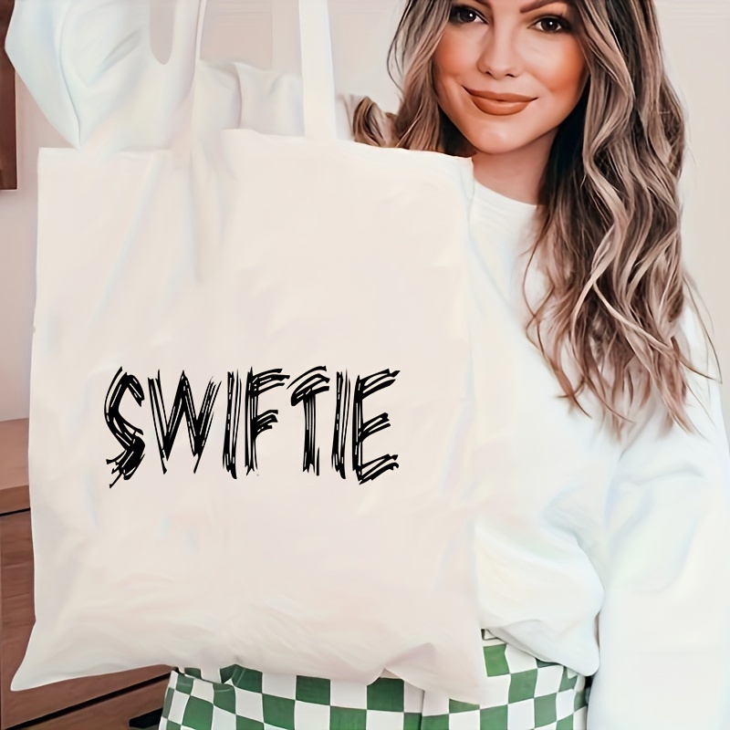 Swiftie Fancy Letter Print Tote Bag Gift Taylor Fans Casual - Temu ...