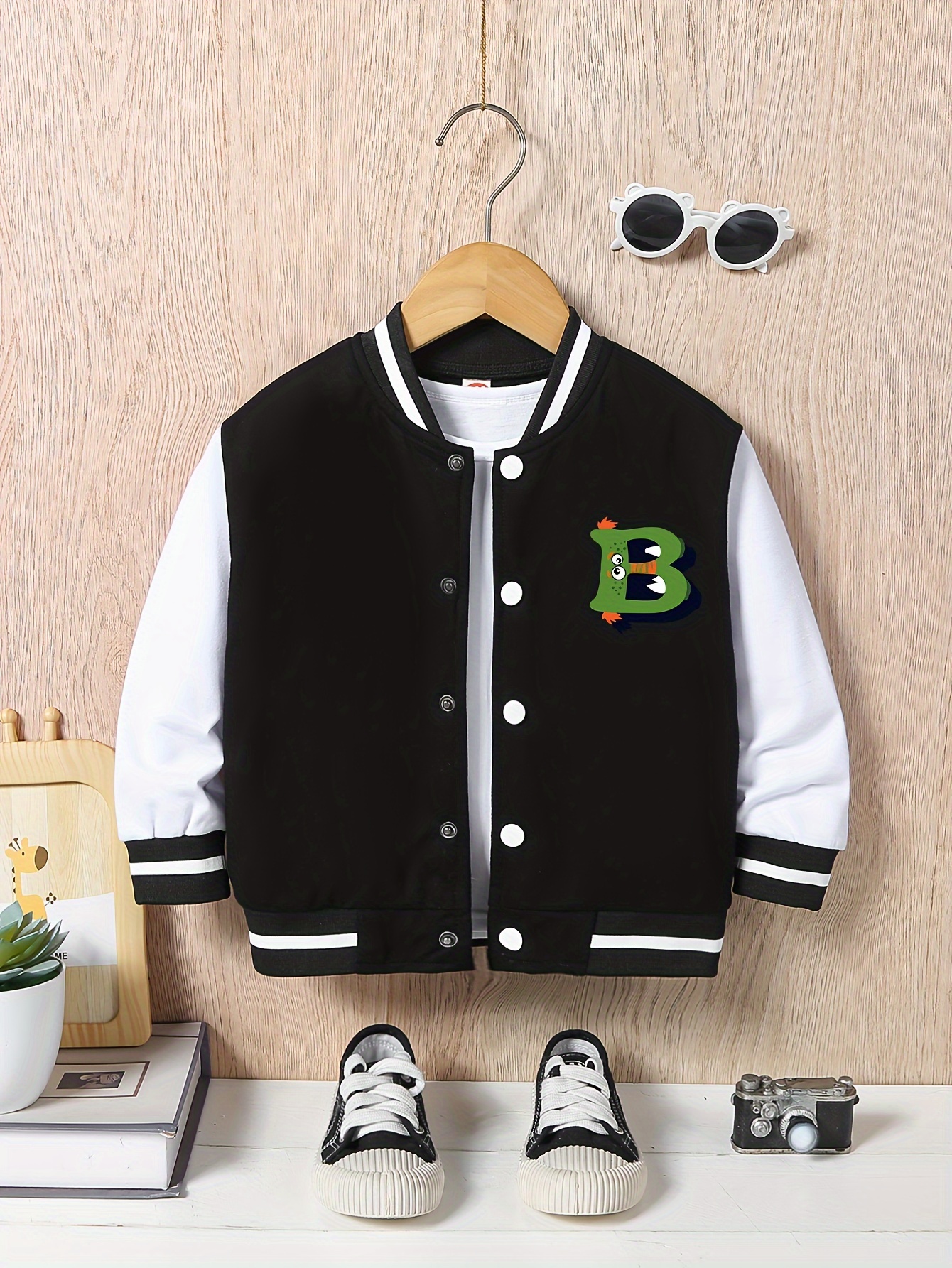 Boys Trendy Baseball Coat Sports Style Casual Letter B - Temu Ireland