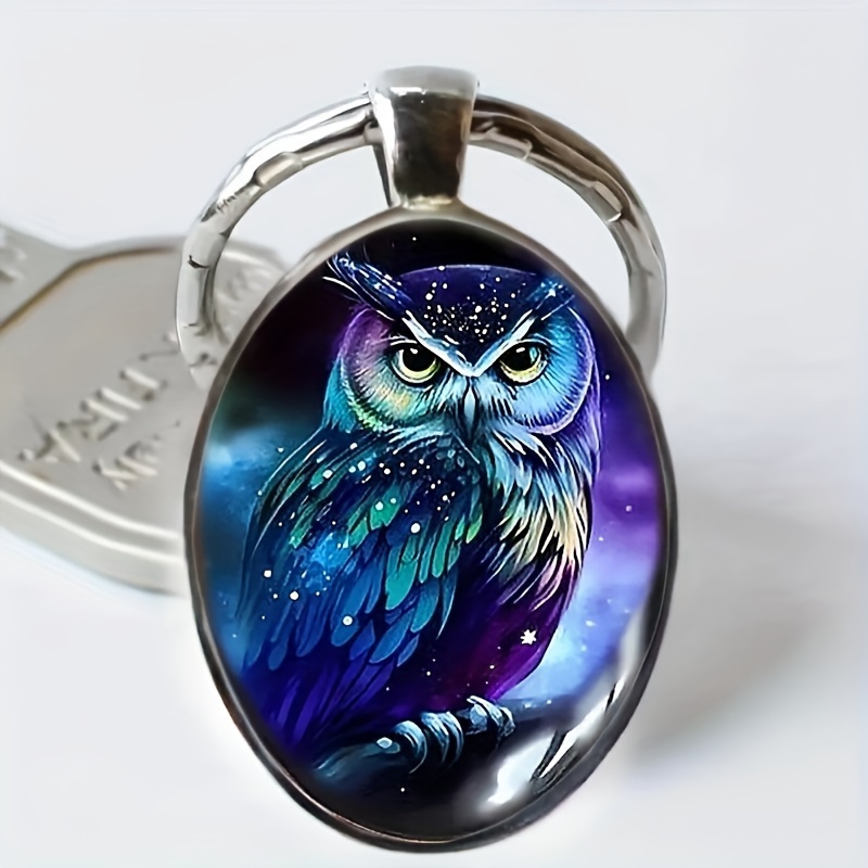 Fashion Cool Owl Oval Keychain For Men Creative Keychain For - Temu New ...